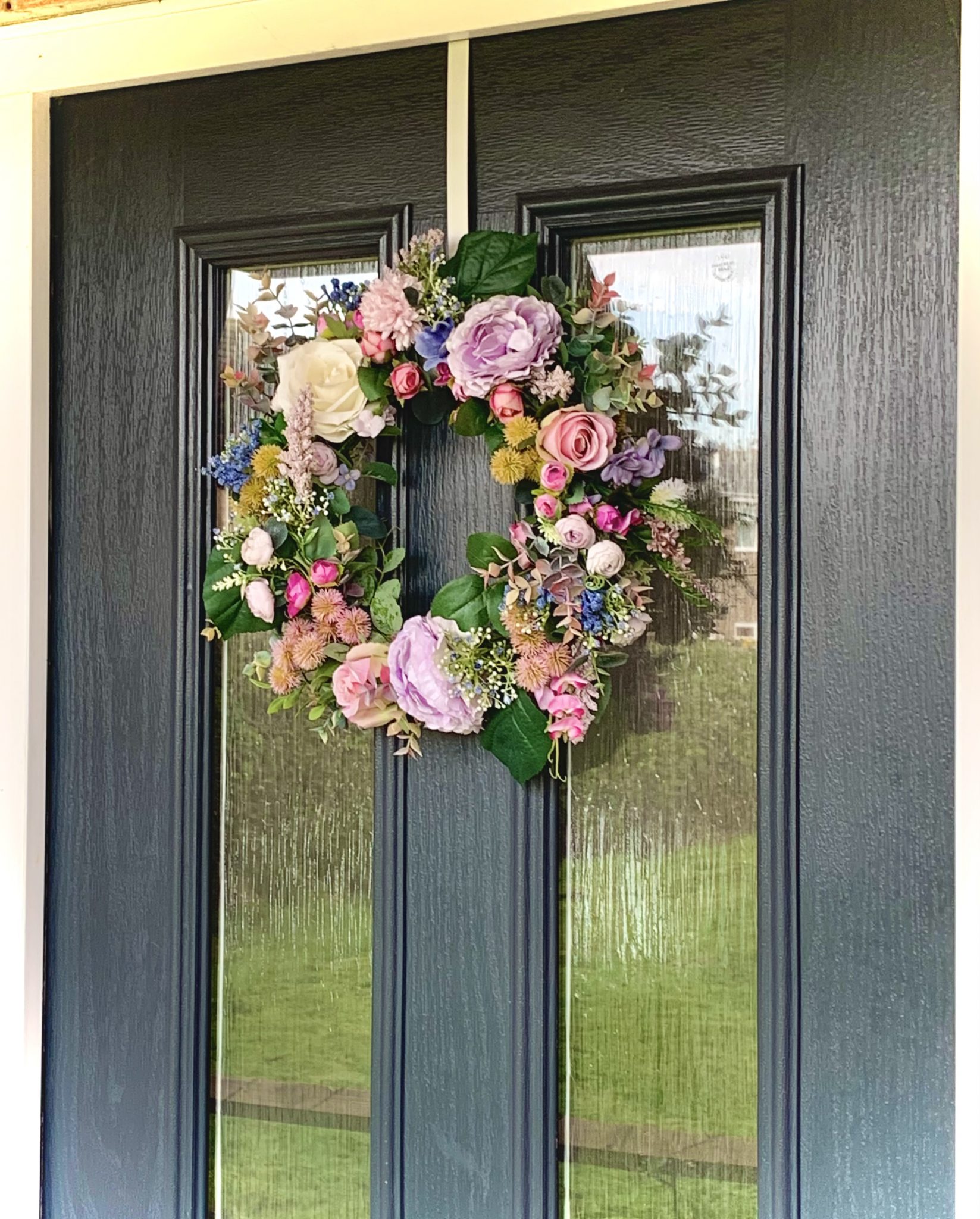 Luxury Faux Flower Front Door Wreath | Door Decor